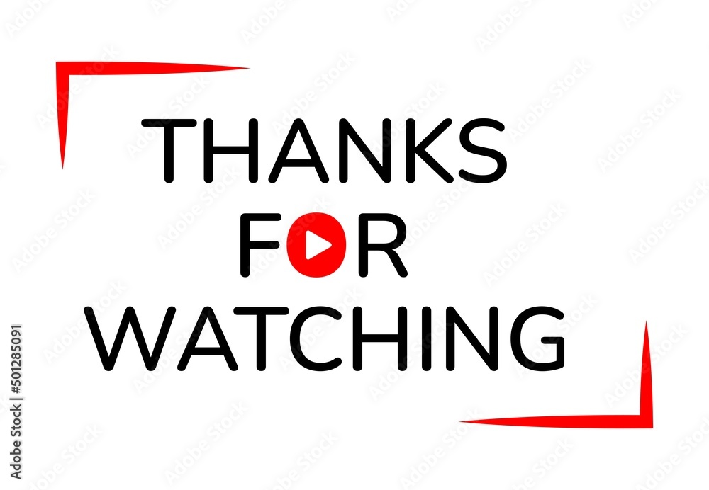 modern creative thanks for watching lettering vector isolated on white ...
