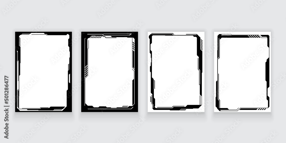 Vector abstract tech sci fi frame template design element. Stock Vector | Adobe Stock