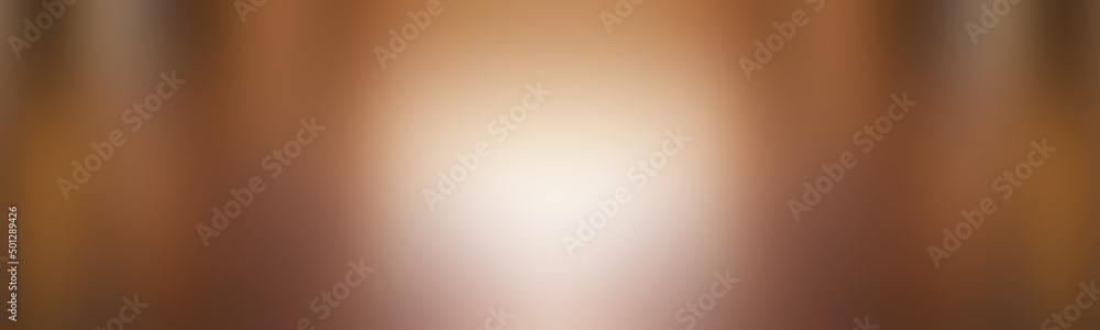Wide illuminated surface moderate brown. Colorful gradient blur ...