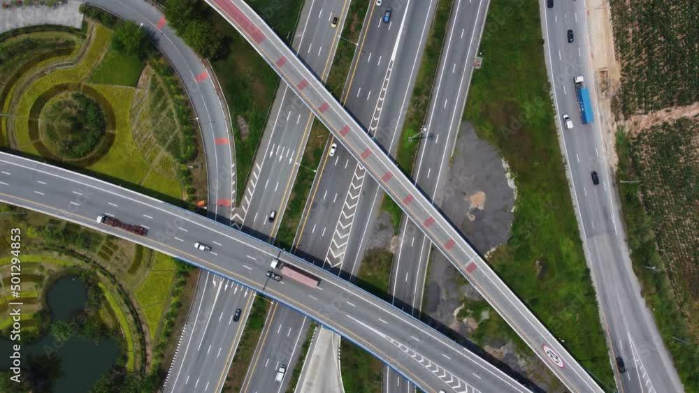 The complexity of roads that overlap at the intersection of large road ...