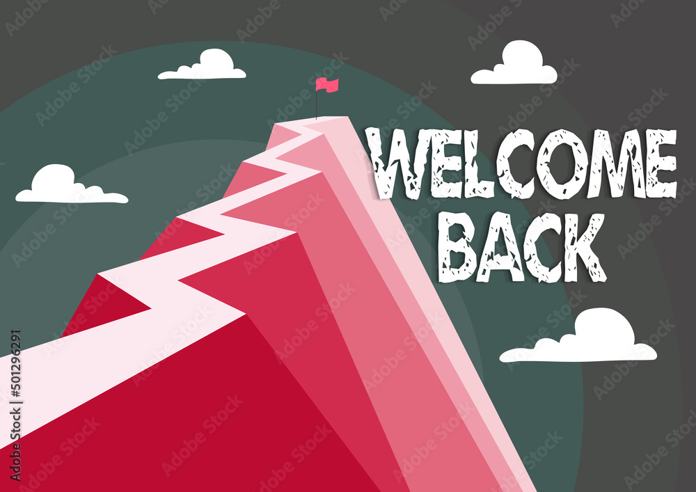 Sign displaying Welcome Back. Business idea Warm Greetings Arrived ...