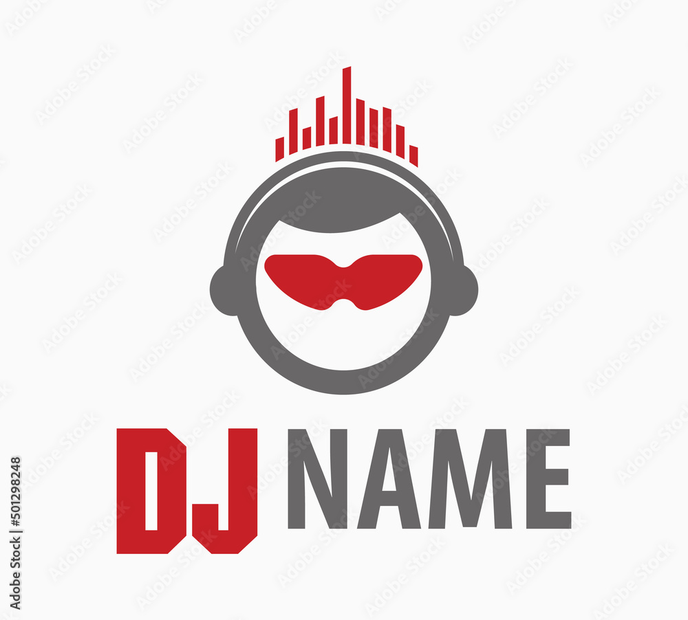 Dj Logo Design. Creative vector logo design with headphones and DJ with ...