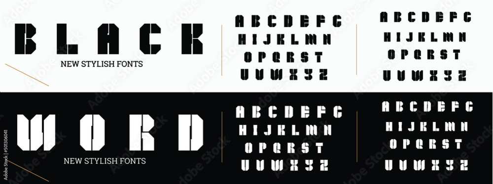 BLACK WORD Unique and Minimal TECH Letter set for your new startup ...