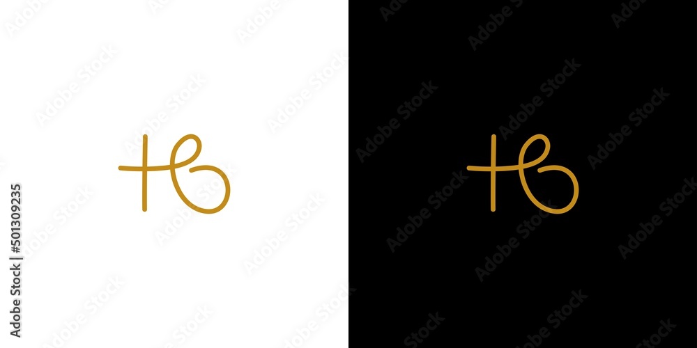 modern and unique handwritten letter HB initials logo design Stock ...