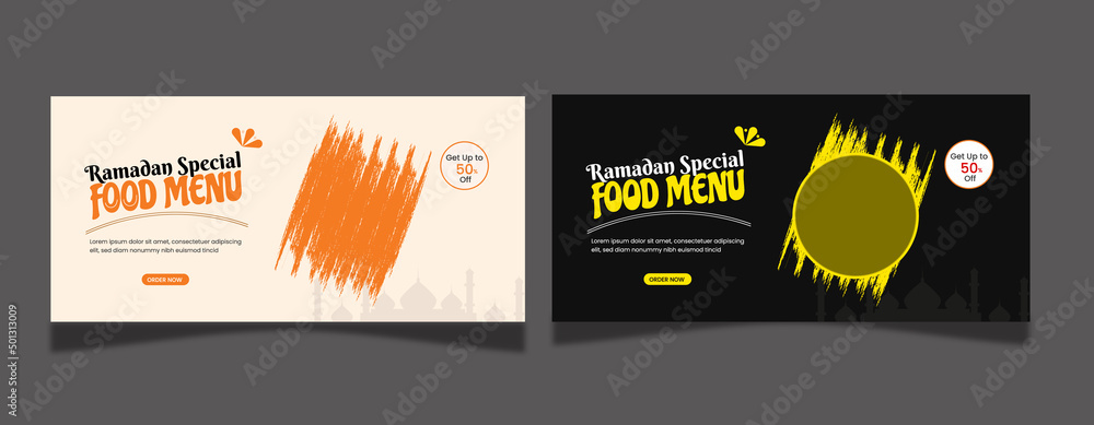 Eid Food banner design and Facebook cover Vector template Stock Vector ...