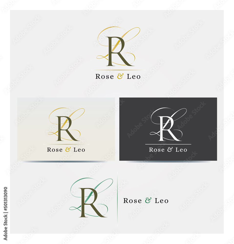 Plakat Logo Lettre R et L Monogramme Initiales Icône Carte de Visite et ...