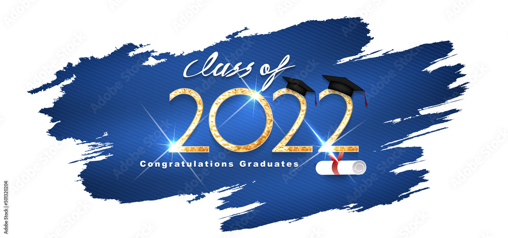 Class of 2022 Vector text for graduation gold design, congratulation ...