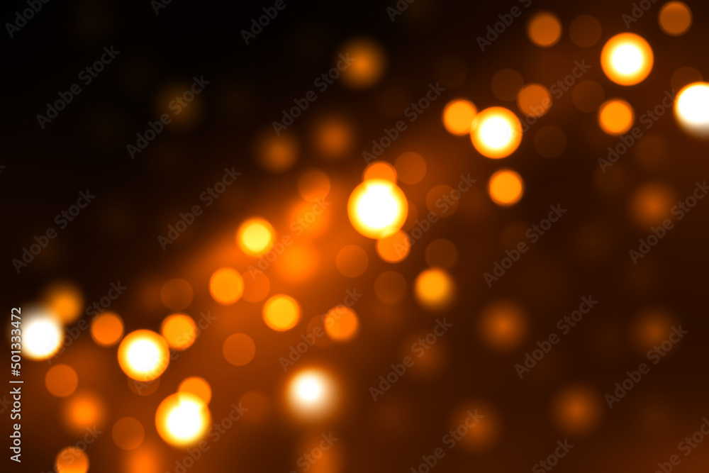 Festive golden luminous background with lights bokeh. Abstract glowing ...