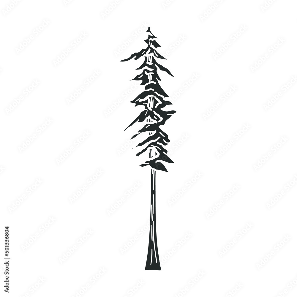 Sequoia Icon Silhouette Illustration. Tree Vector Graphic Pictogram ...