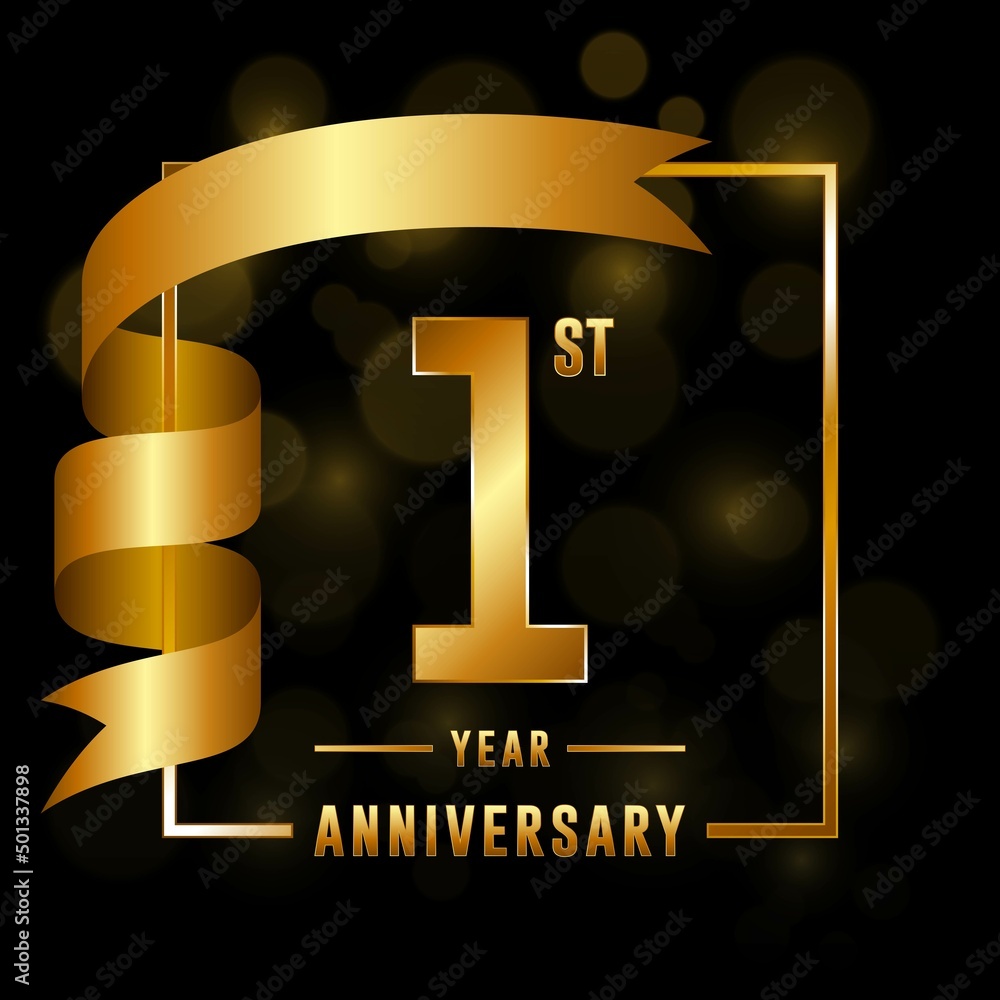 1st Anniversary logotype. Anniversary celebration template design with ...