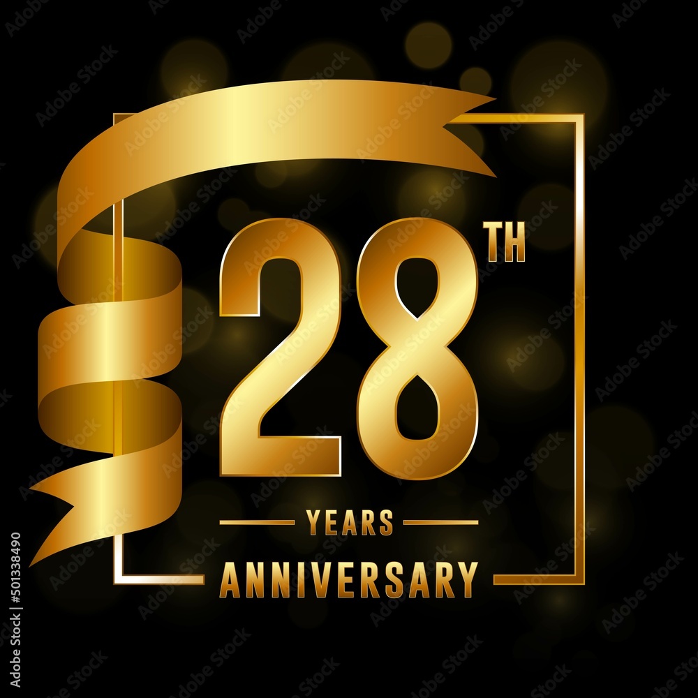 28th Anniversary logotype. Anniversary celebration template design with ...