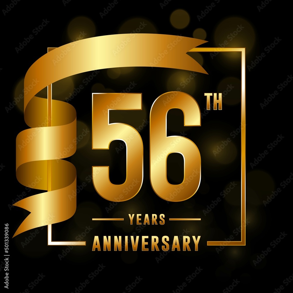 56th Anniversary logotype. Anniversary celebration template design with ...