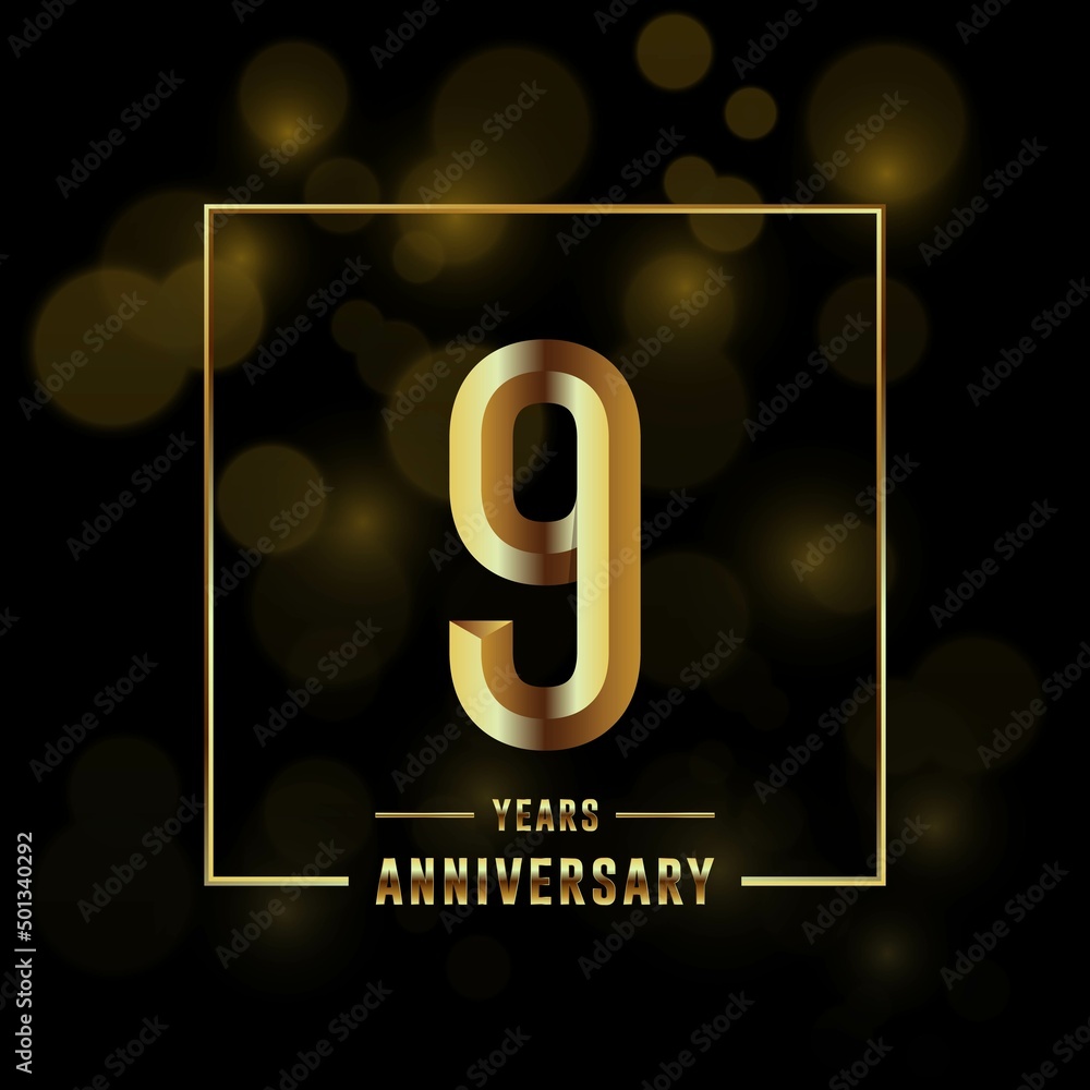 9th Years Anniversary logotype. Anniversary celebration template design ...