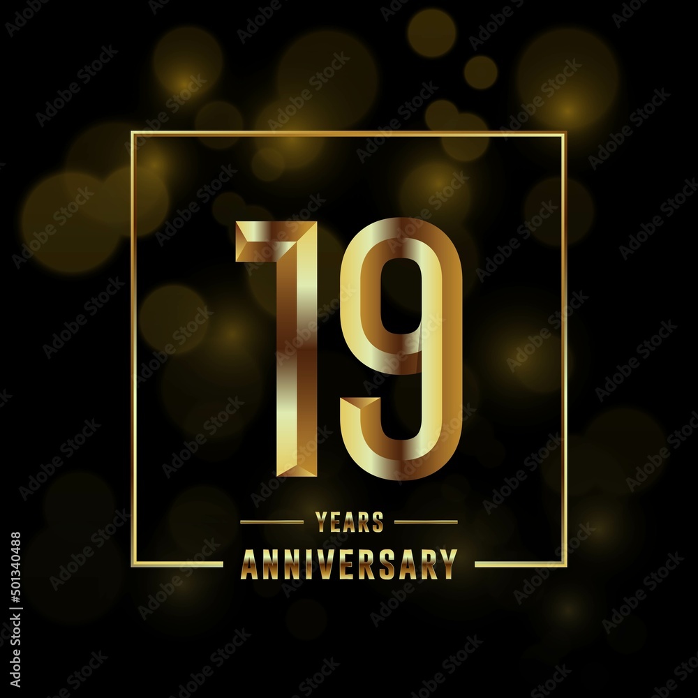 19th Years Anniversary logotype. Anniversary celebration template ...