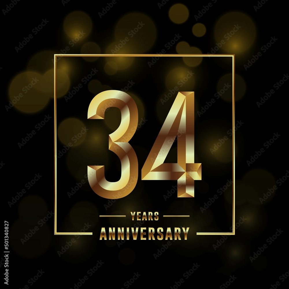 34th Years Anniversary logotype. Anniversary celebration template ...