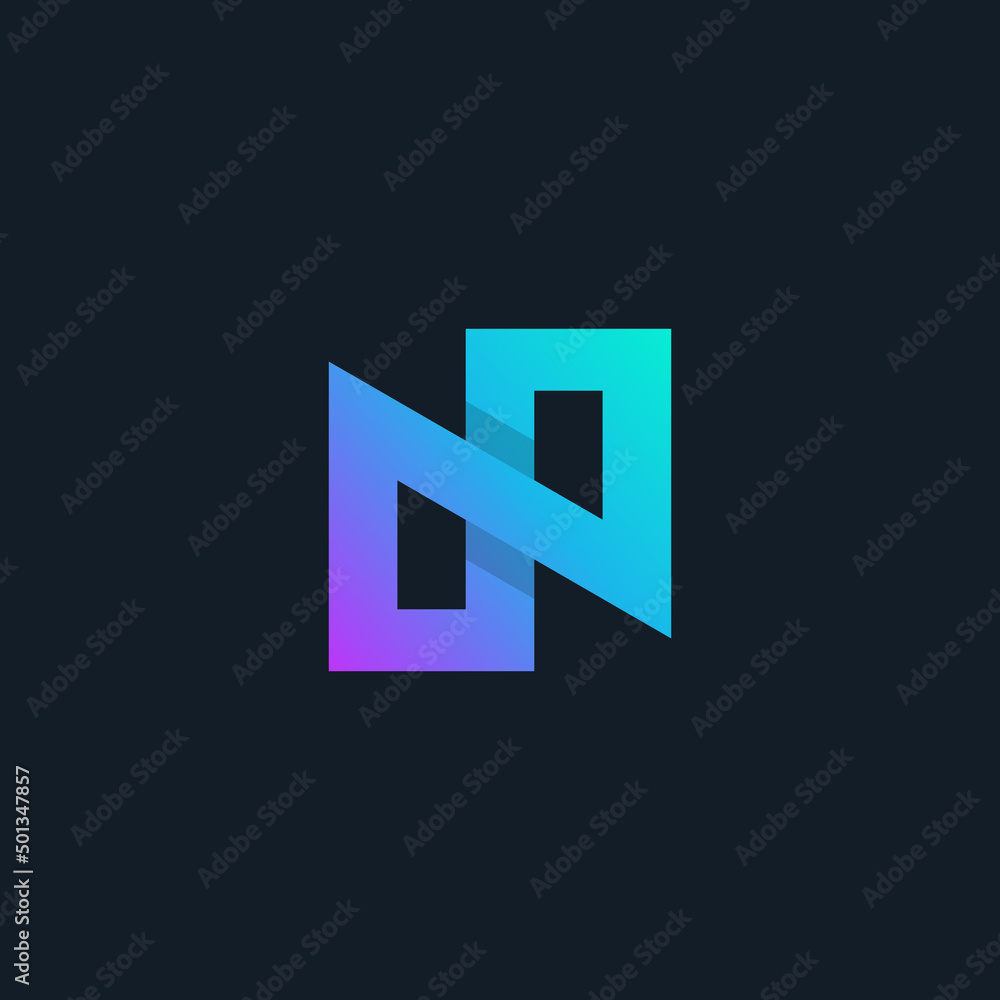 initial letter N square logo Stock Vector | Adobe Stock