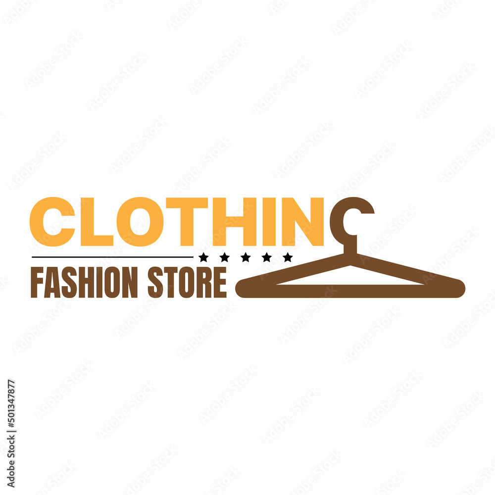 clothing store logo design with hanger Stock Vector | Adobe Stock