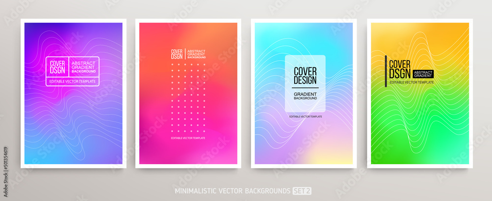 Minimalistic cover design with abstract gradient background. A4 poster ...