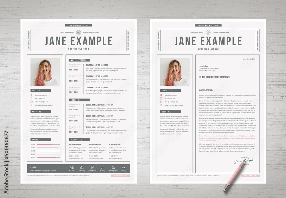 Resume CV Layout Stock Template | Adobe Stock
