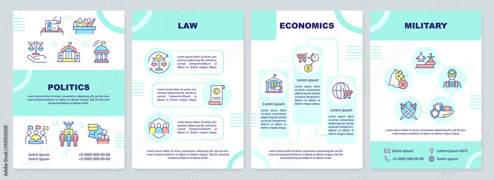 Vetor do Stock: Social institutions and organizations brochure template ...