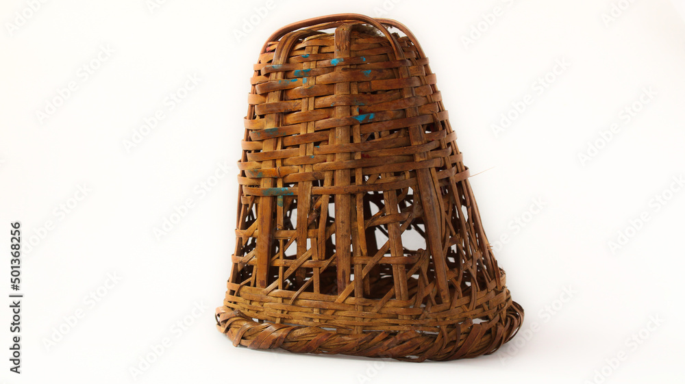 Traditional small basket (doko) in Nepali language used for carrying ...