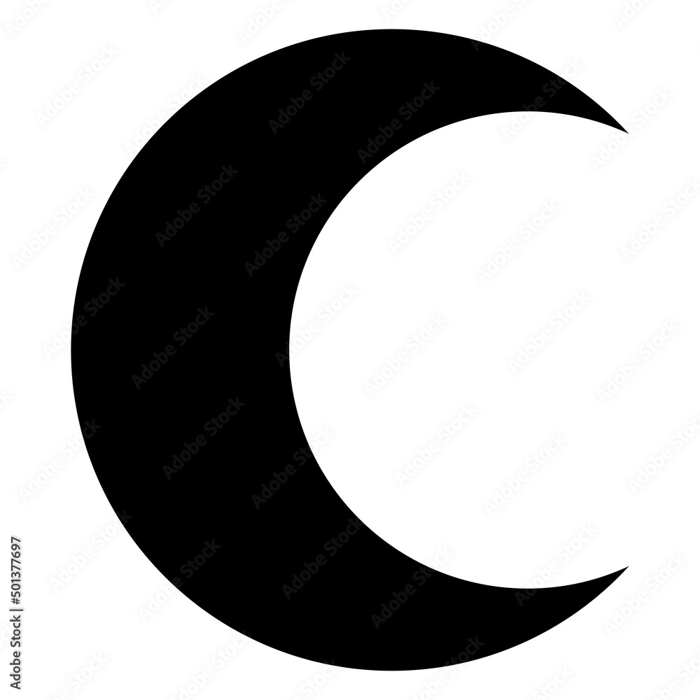 Moon Luna Celestial Symbol Silhouette Minimalist Graphic Boho Icon ...
