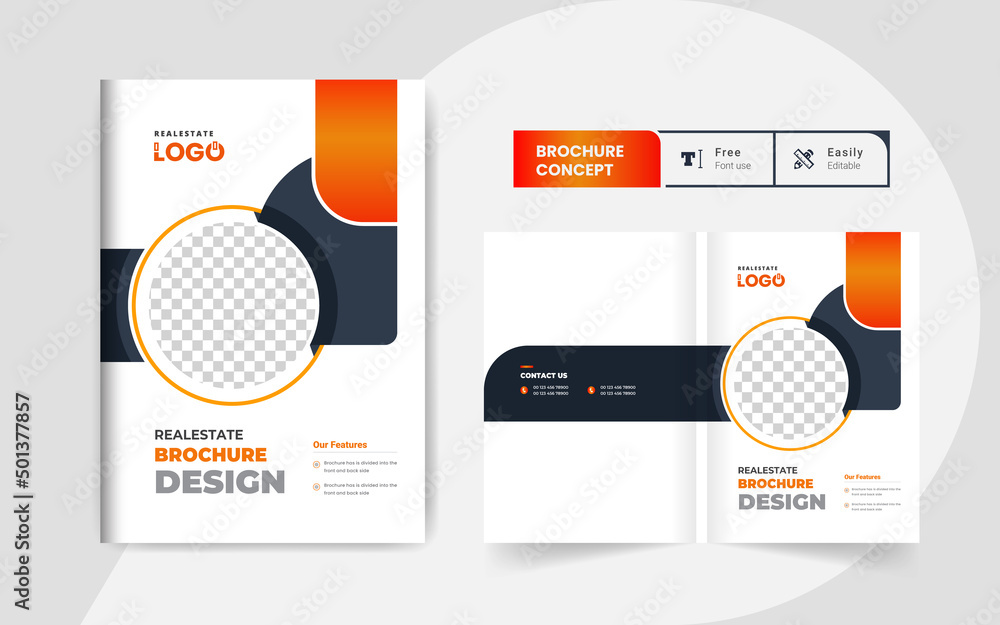 Real estate abstract business brochure cover page annual report book ...