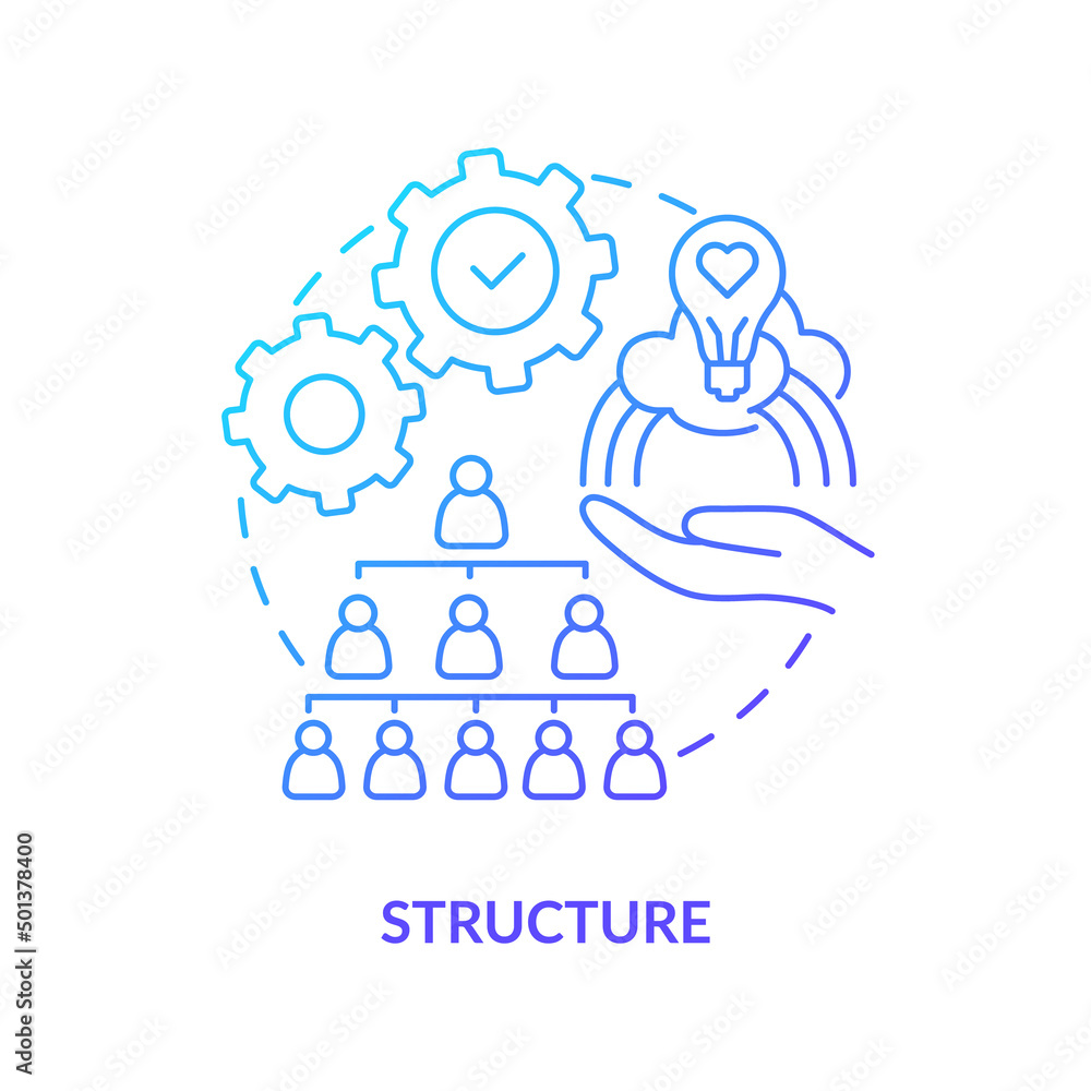 Structure blue gradient concept icon. Innovation management backbone ...