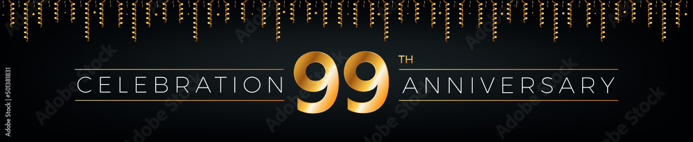 99th anniversary. Ninety-nine years birthday celebration horizontal ...