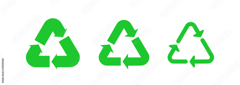 Recycling sign. Vector clipart. Set isolated on white background. Stock ...