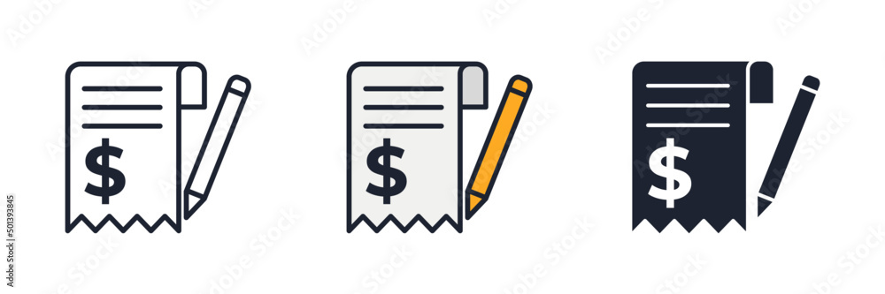 Invoice, bill icon symbol template for graphic and web design ...
