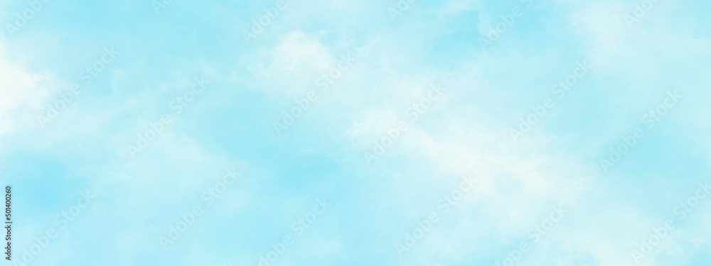 Poster Abstract blue sky with clouds, Bright painted sky blue ...