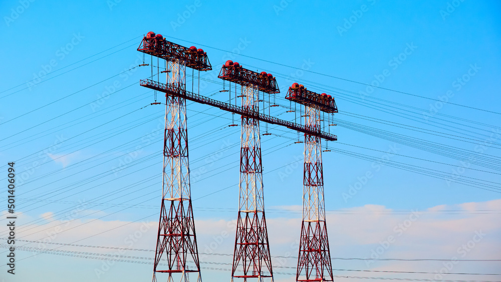 Photo & Art Print High Voltage Tower, electricity transmission pylon ...