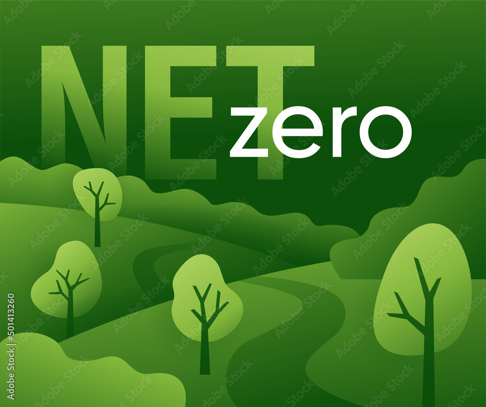 Net zero banner, no carbon emissions strategy Stock Vector | Adobe Stock
