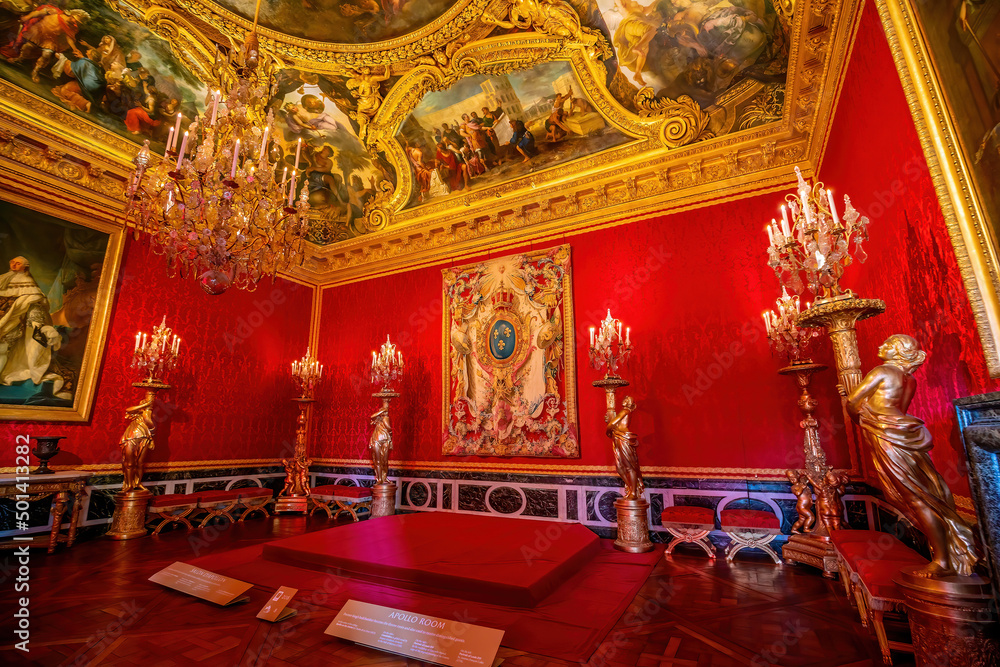 Interiors, architectural details an decorations of the Chateau de ...