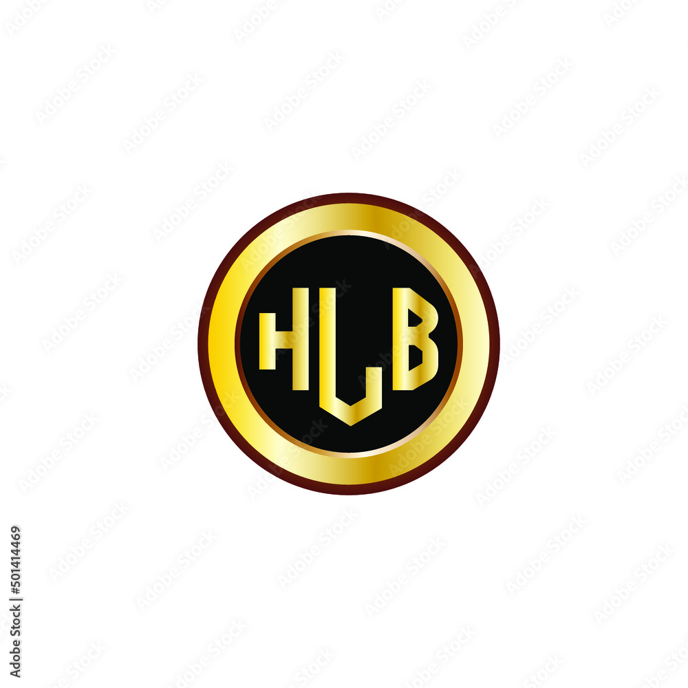 HLB letter circle logo design. HLB letter logo design with black ...
