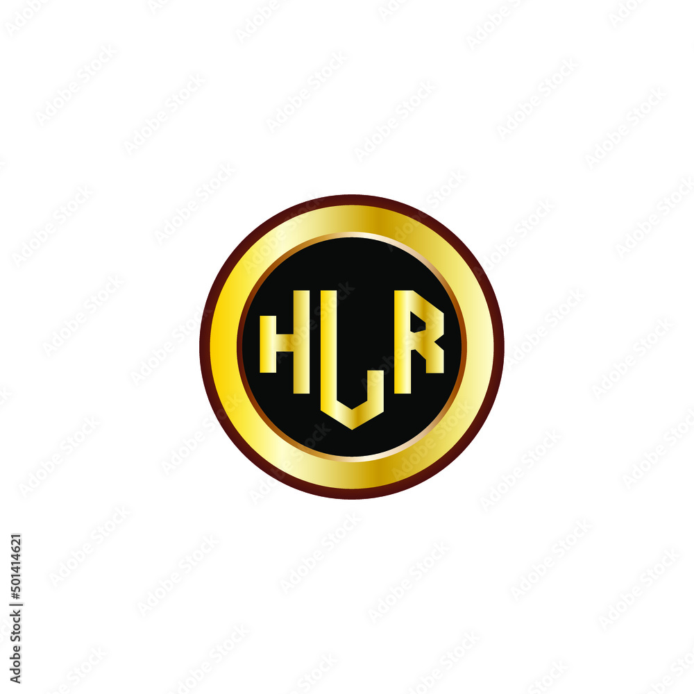 HLR letter circle logo design. HLR letter logo design with black ...