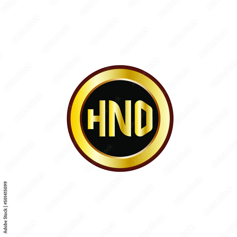 HNO letter circle logo design. HNO letter logo design with black ...