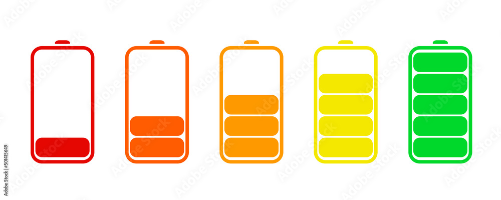 Symbol Set - Akku. battery on charge Stock Illustration | Adobe Stock
