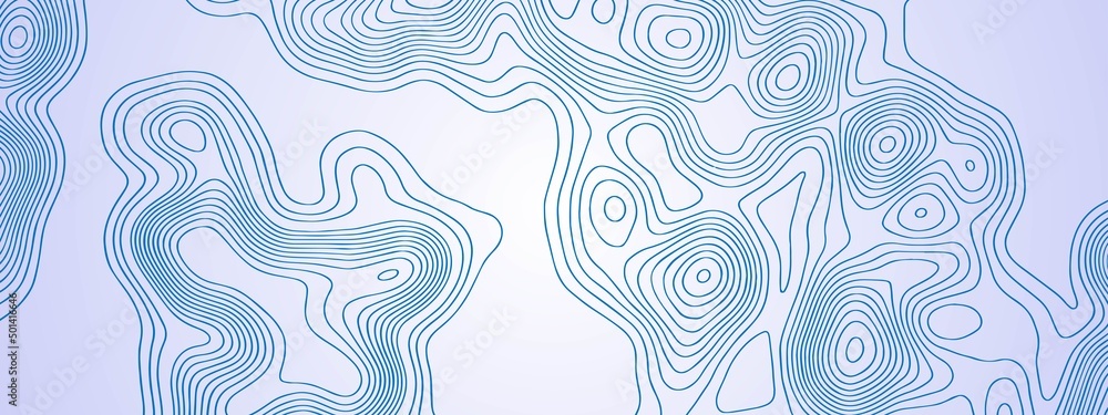 Vector background. Blue map design. Ornament of chaotic circles on ...