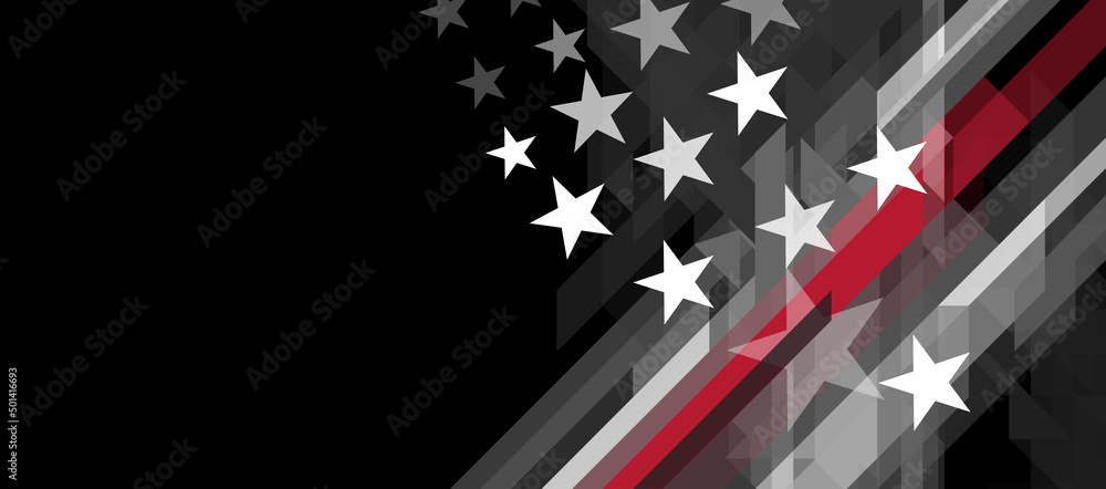 USA flag with a thin red line Stock Vector | Adobe Stock