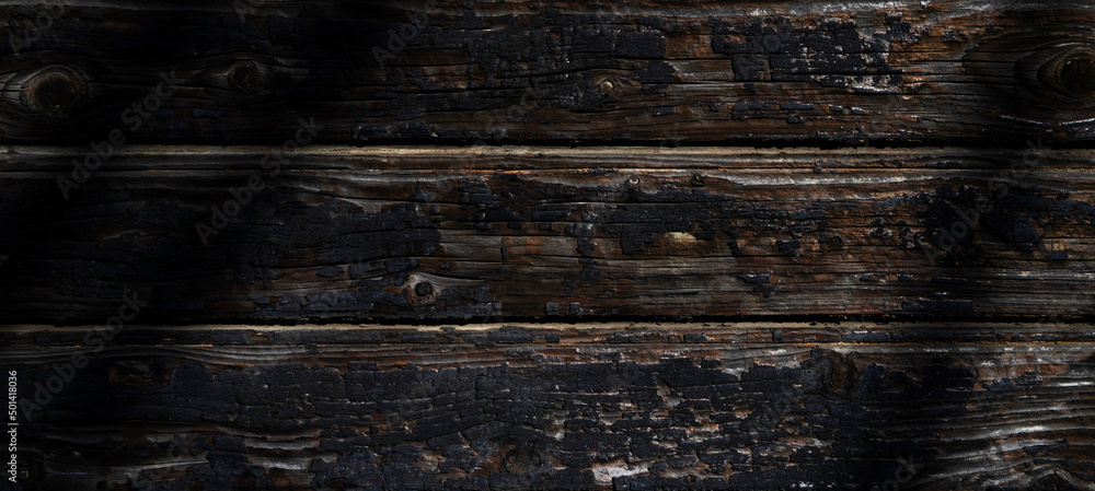 Wooden background. Banner with dark burnt wood texture Stock Photo ...