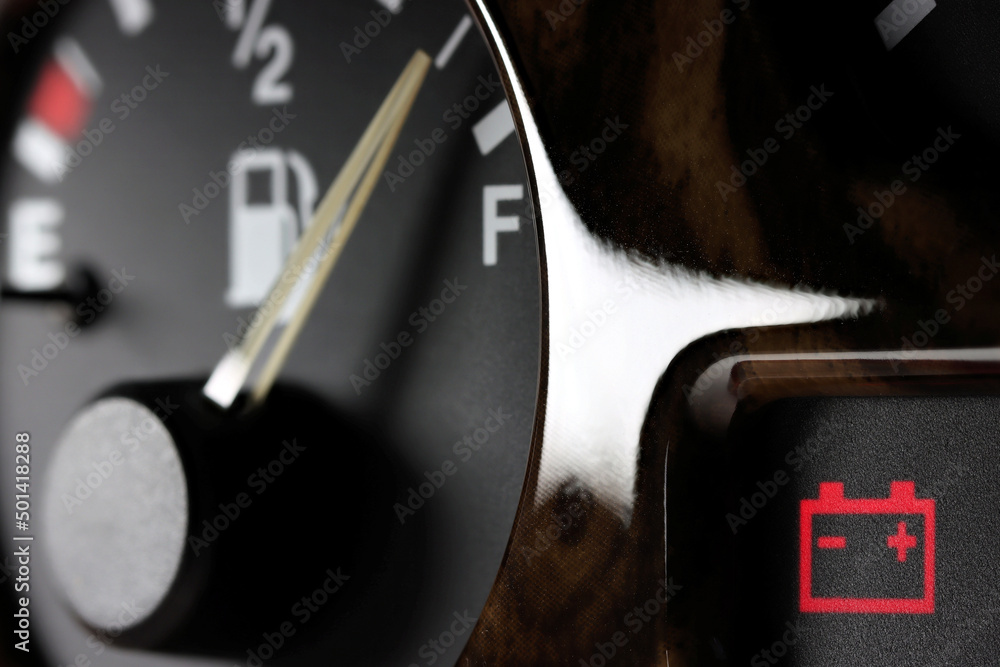 battery warning light in car dashboard Stock Photo | Adobe Stock