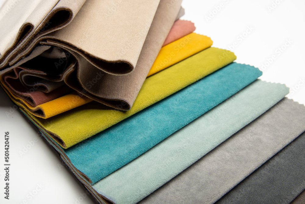Samples of fabric for furniture. Small pieces of fabric Stock Photo ...