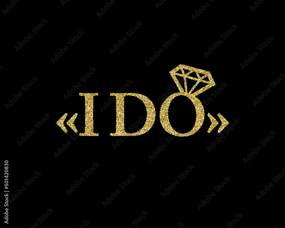 Golden Glitter Wedding I Do Golden Glitter Lettering Decoration For Golden Glitter Wedding I Do Golden Glitter Lettering Decoration For