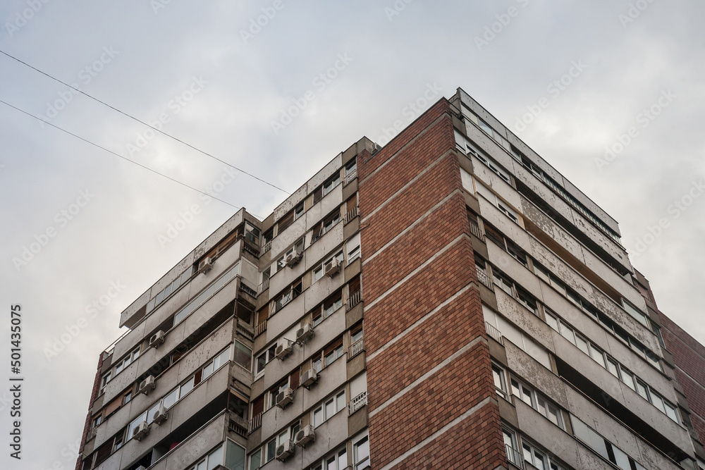 Communist housing buildings, in a decay and diplapidated condition in ...