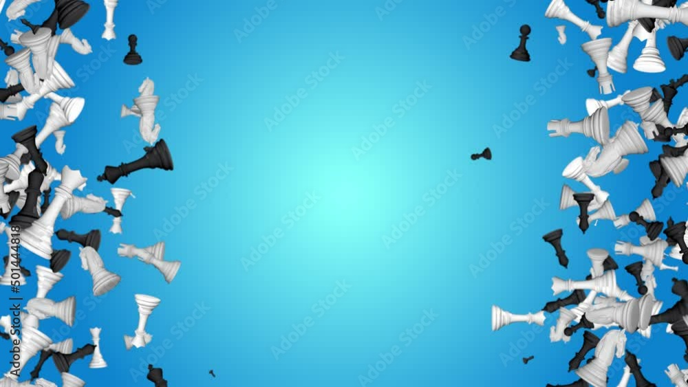 Vidéo Stock 4K 3d Loop chess pieces are falling Animation backgrounds ...