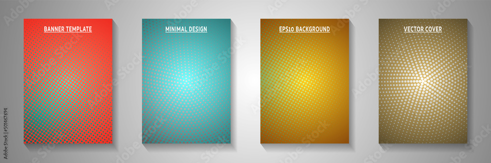 Simple dot perforated halftone cover page templates vector series ...