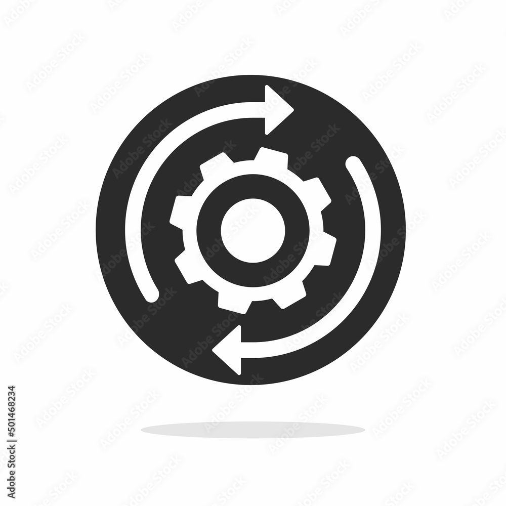 Icon of execute customization process vector graphic or implement integration change rotation ...