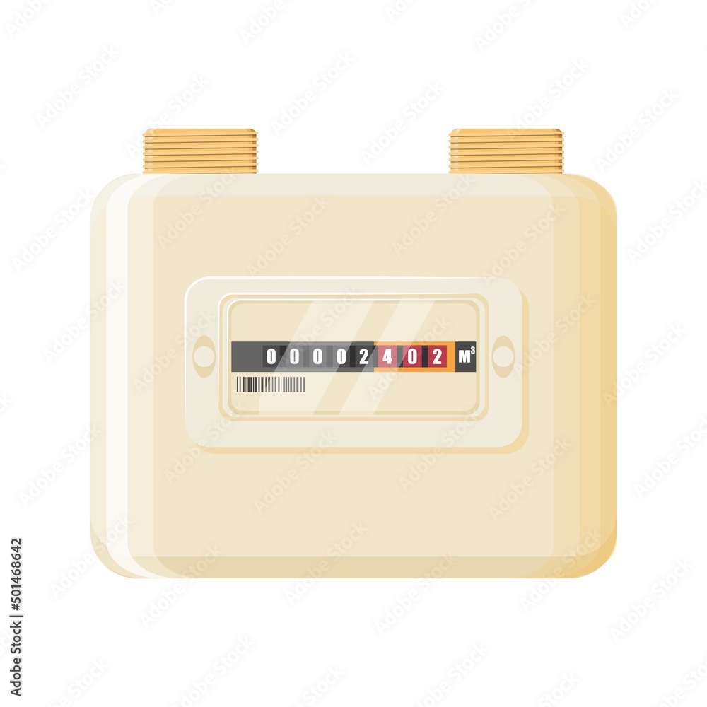 Electric power, gas, water meter vector cartoon set icon. Vector ...
